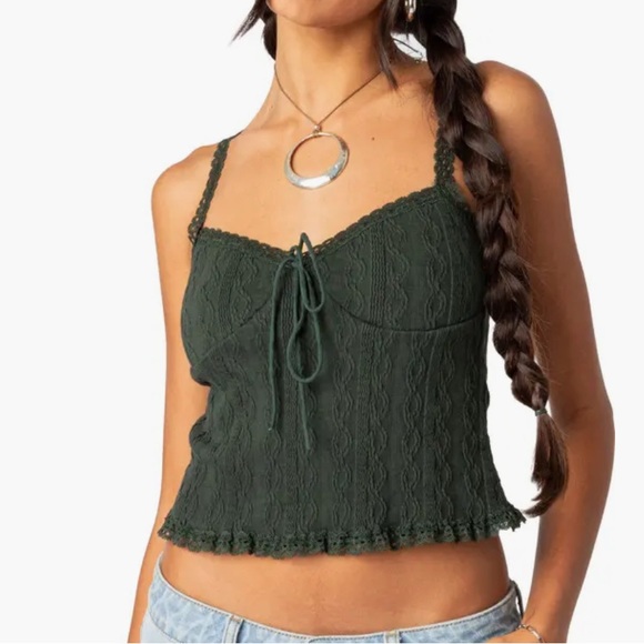 Edikted | Tops | Edikted Dark Green Lace Camisole | Poshmark